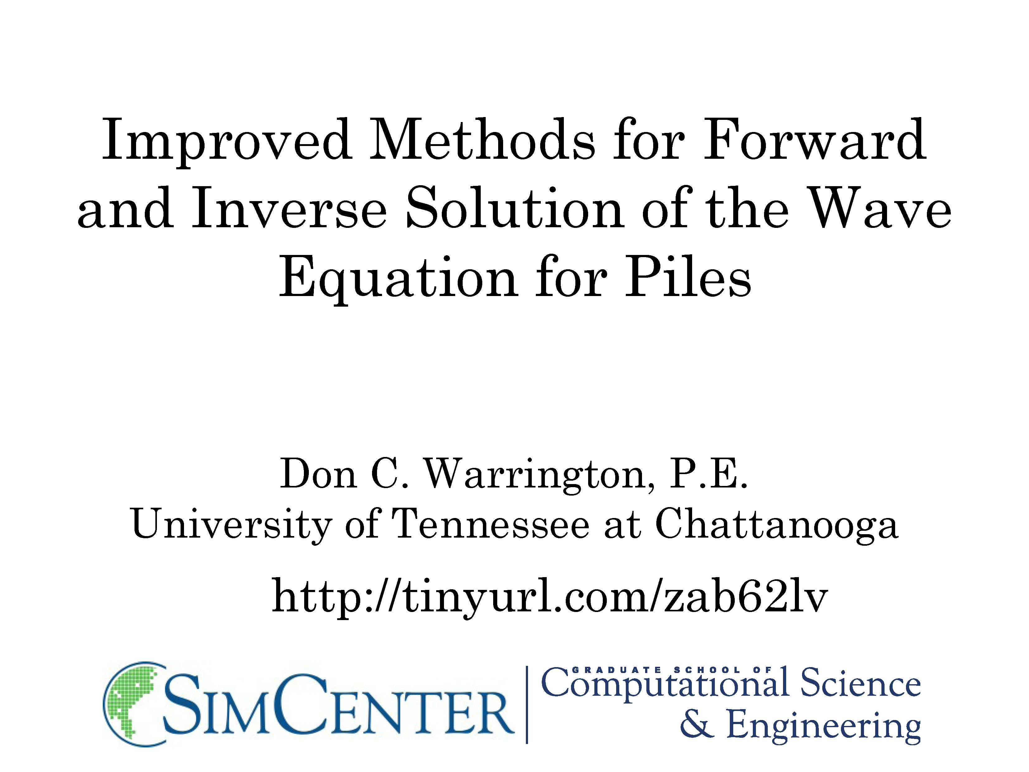 Improved Methods for Forward and Inverse Solution of the Wave Equation ...